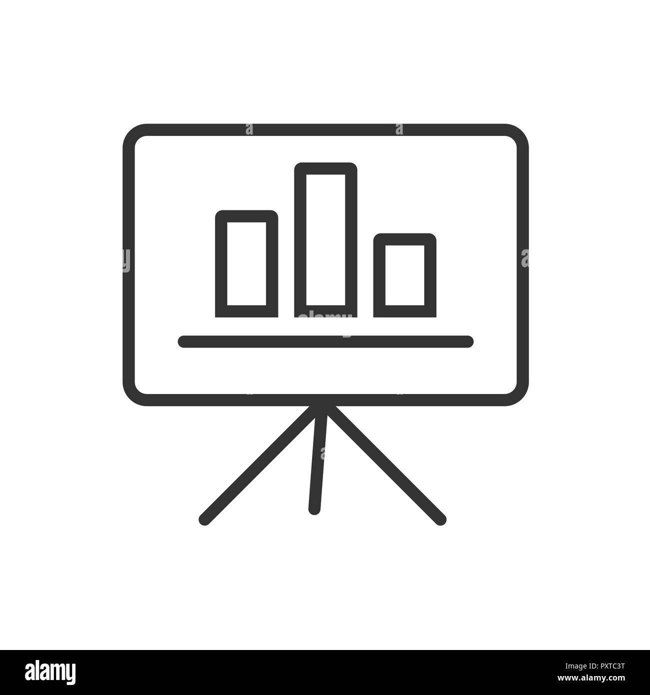 Presentation line icon on a white background. Vector illustration Stock ...