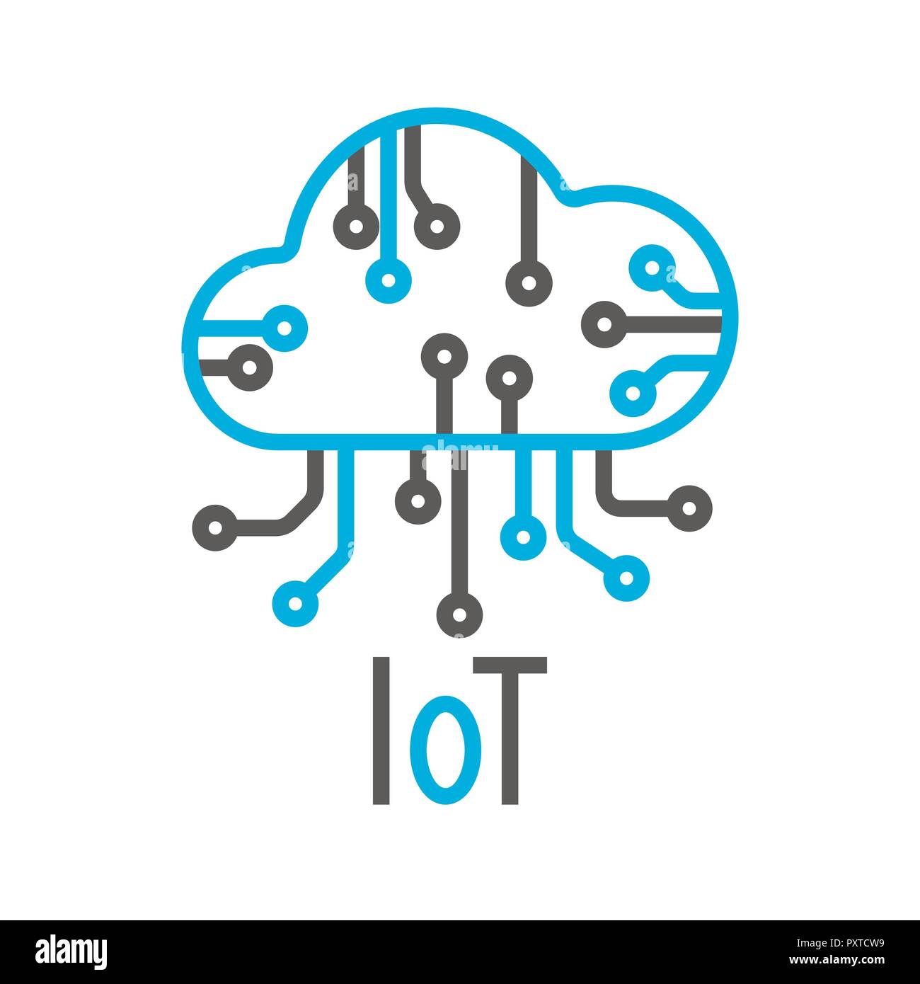 Cloud IOT Internet of Things Icon. Vector Illustration. Editable Stroke ...