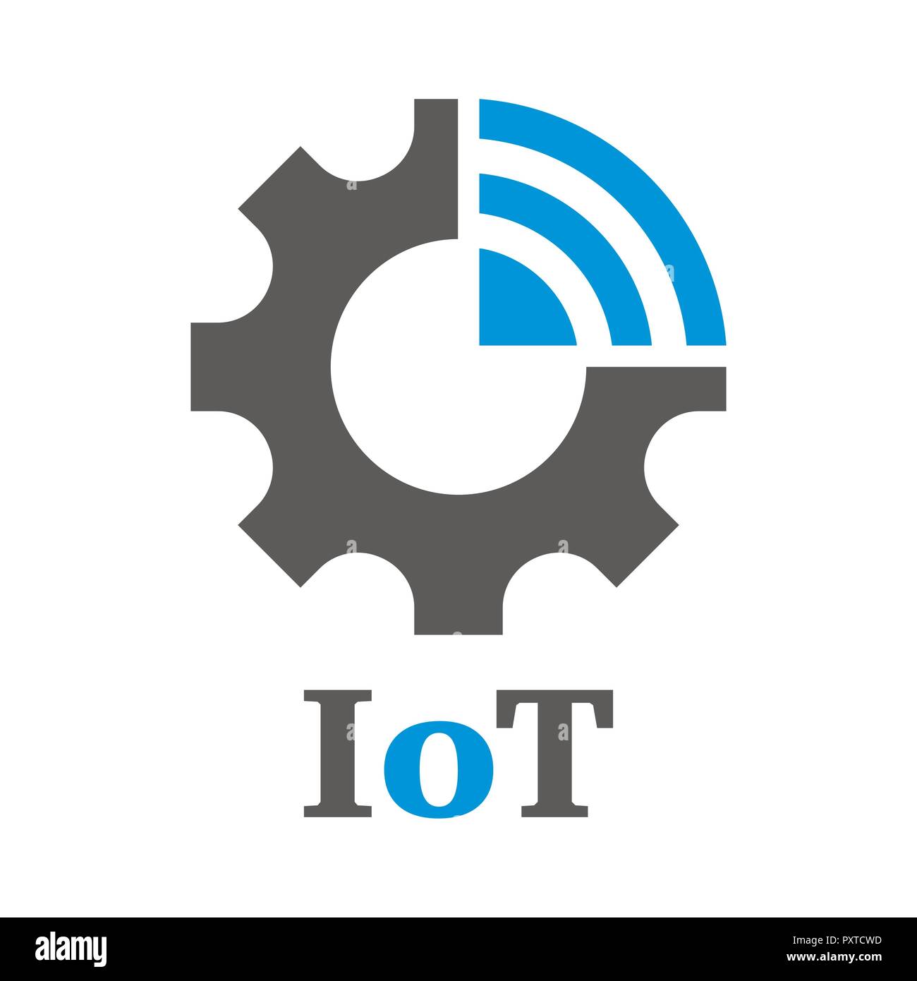 Simple icon to represent the Internet of Things concept. Gear, settings ...
