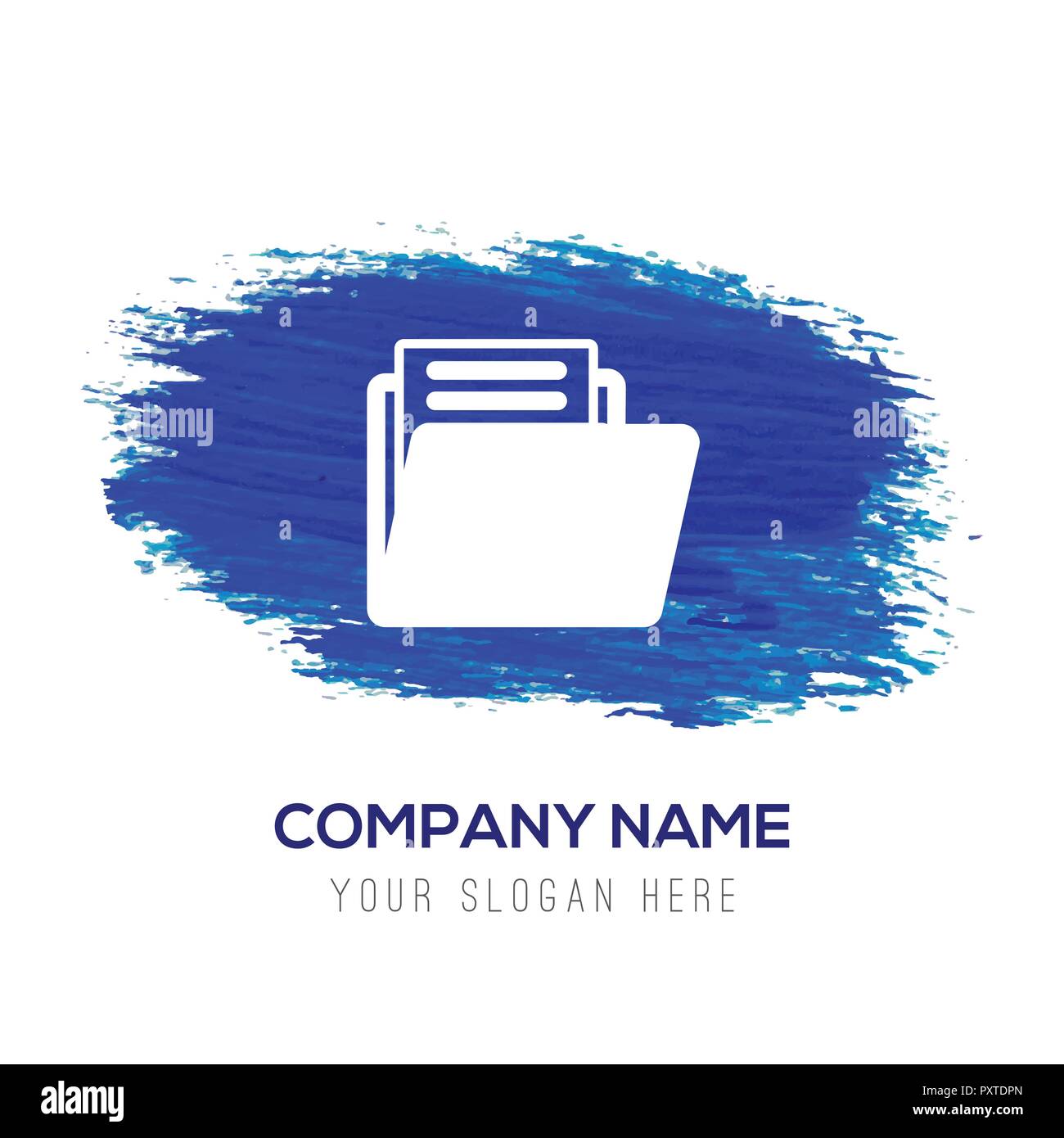 Folder icon - Blue watercolor background Stock Vector Image & Art - Alamy