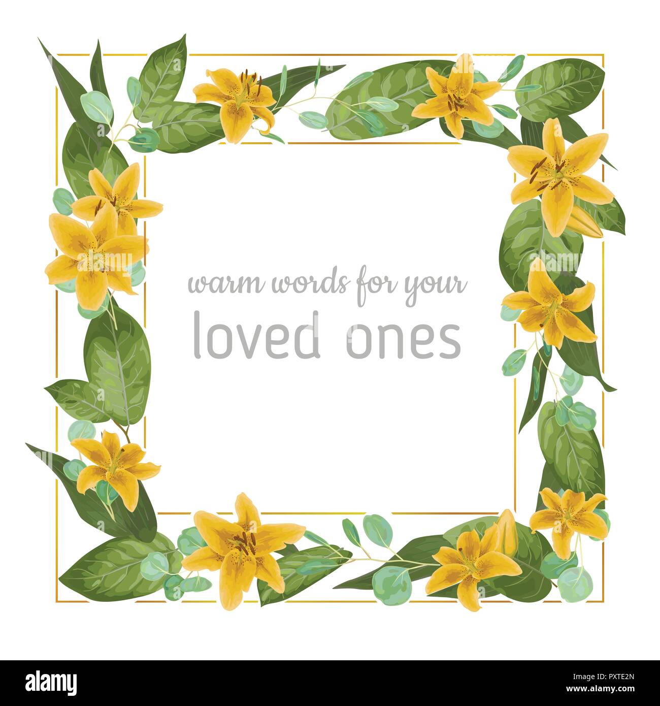 Yellow Flower Border For Wedding Invitation