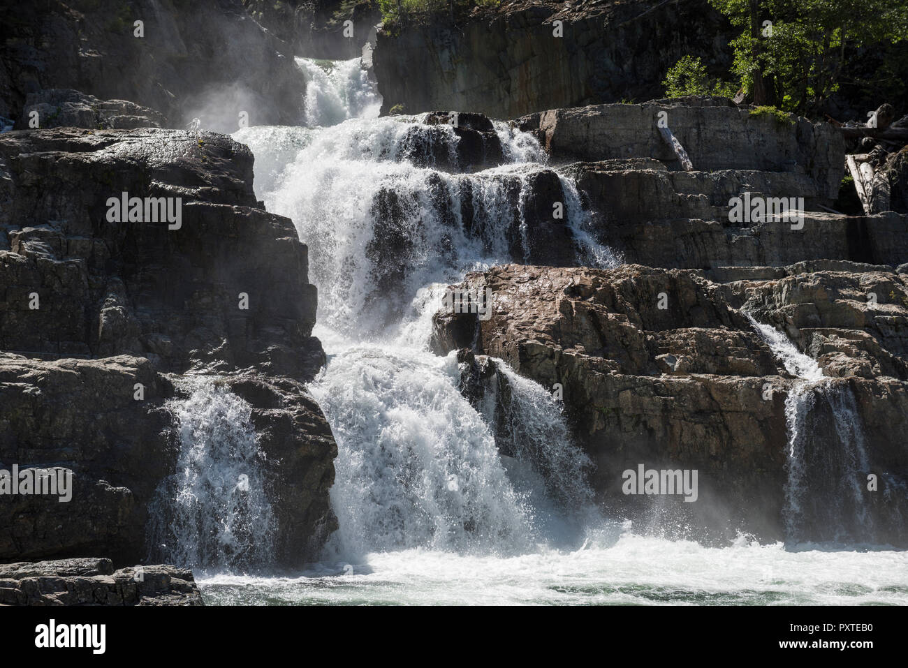 The Lower Myra Falls in Strathcona Provincial Park on Vancouver Island ...