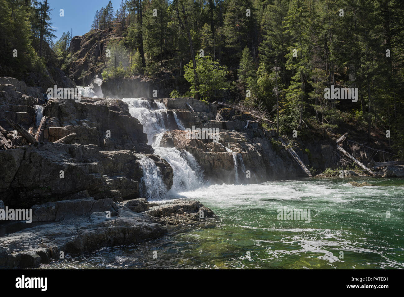 The Lower Myra Falls in Strathcona Provincial Park on Vancouver Island, British Columbia, Canada ...