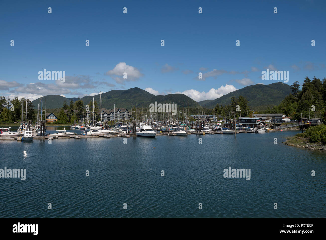 Ucluelet Harbour on Vancouver Island, British Columbia, Canada Stock ...