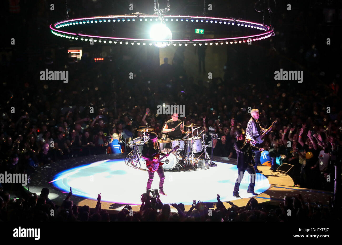 U2 perform on stage at the U2 eXPERIENCE + iNNOCENCE Tour. The O2 Arena ...