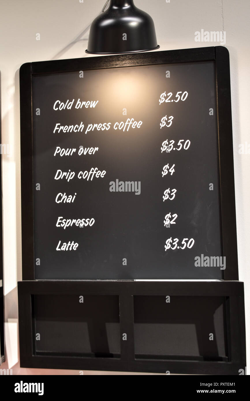 Coffee Shop Price Sign at Taylah North blog