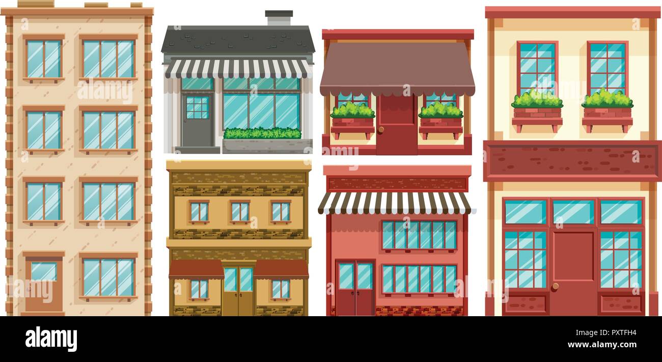 Different designs of buildings illustration Stock Vector Image & Art ...