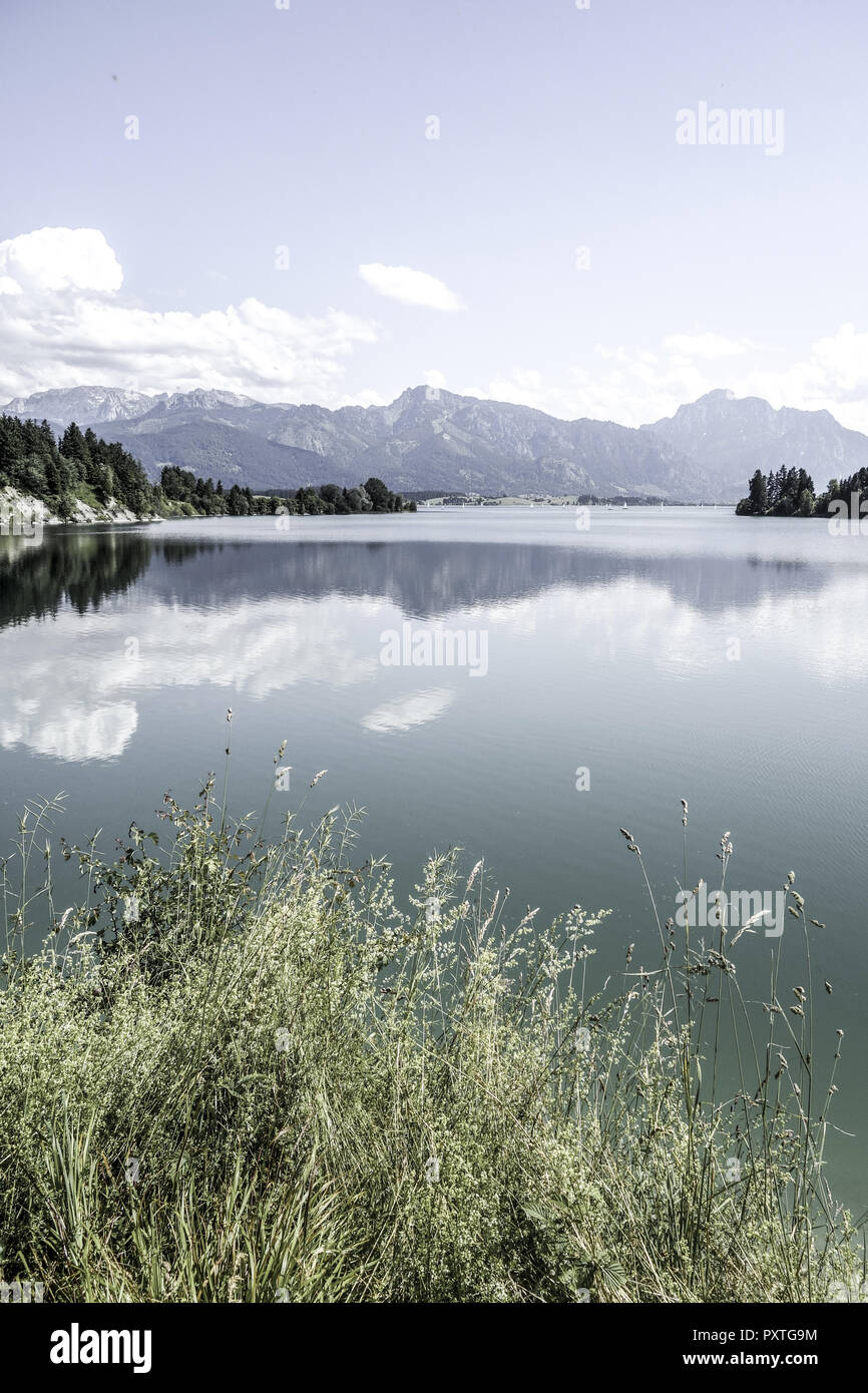 Forggensee im Ostallgäu, Königswinkel, Bayern, Deutschland, Forggensee ...