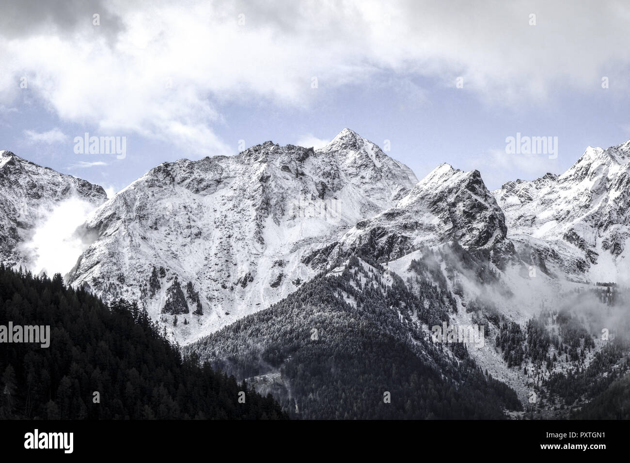 Erster Schnee, Neuschnee im Gebirge Stock Photo - Alamy