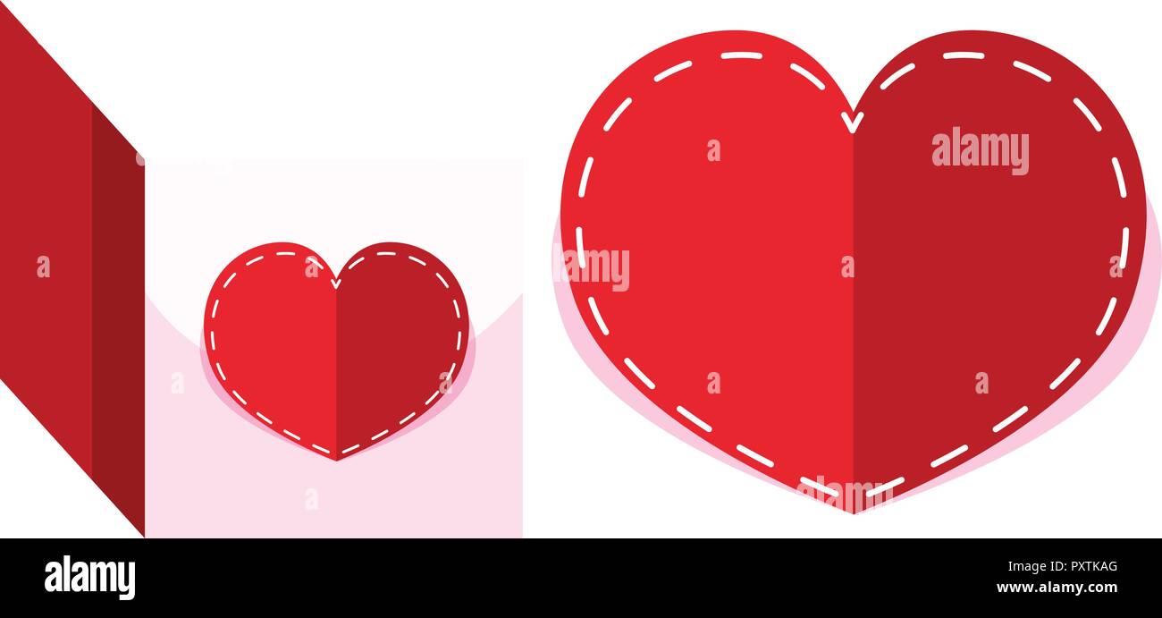 Card template in heart shape illustration Stock Vector Image & Art - Alamy