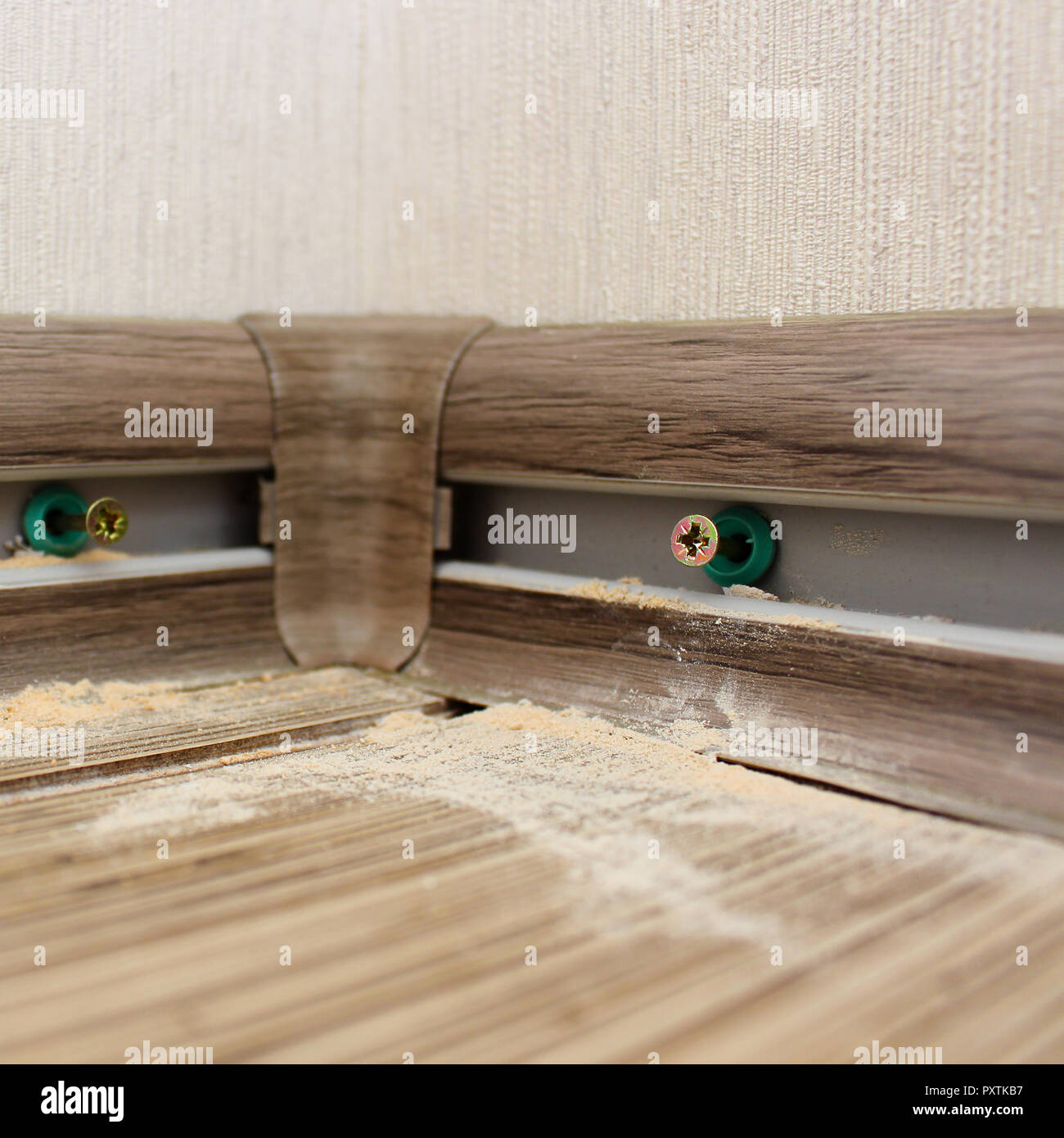 install new baseboards Stock Photo - Alamy