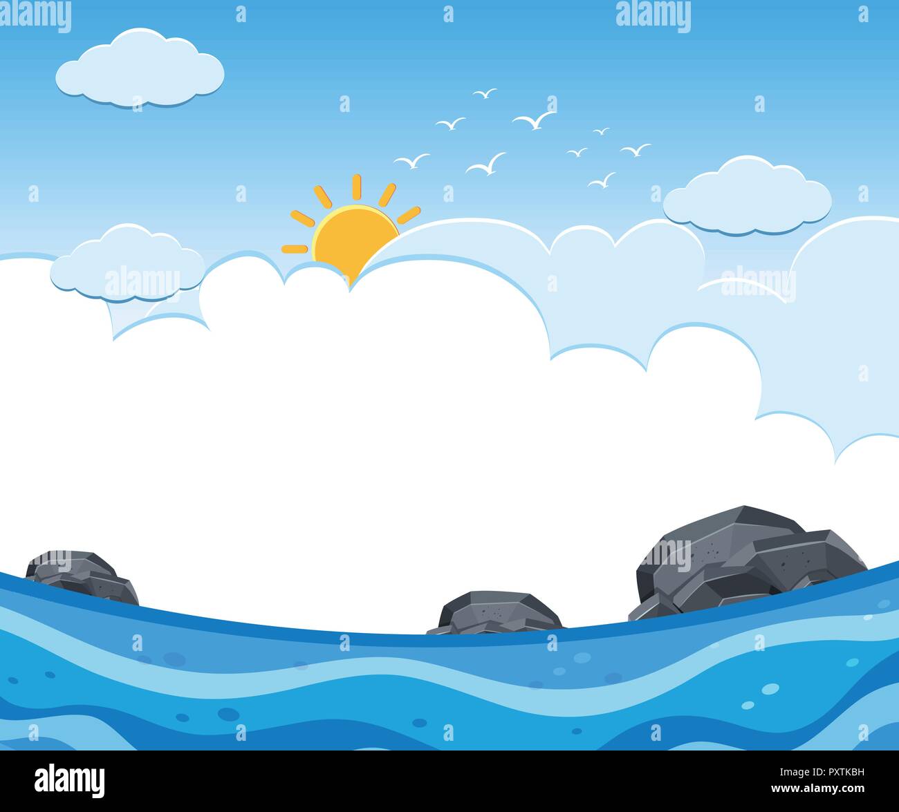 Beautiful tropical sea cloudy Stock Vector Images - Alamy