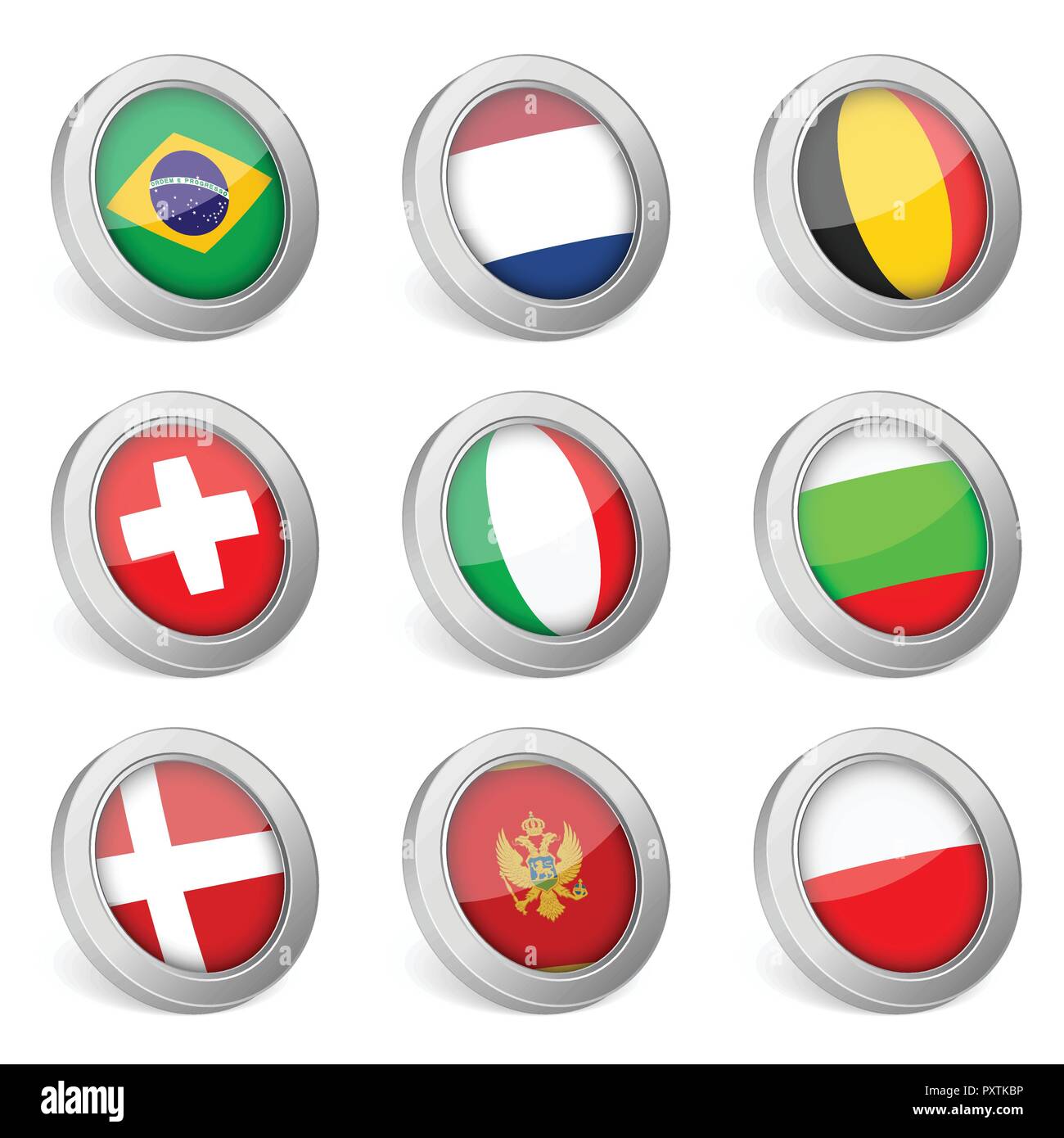 3d national flag icons Stock Vector Images - Alamy
