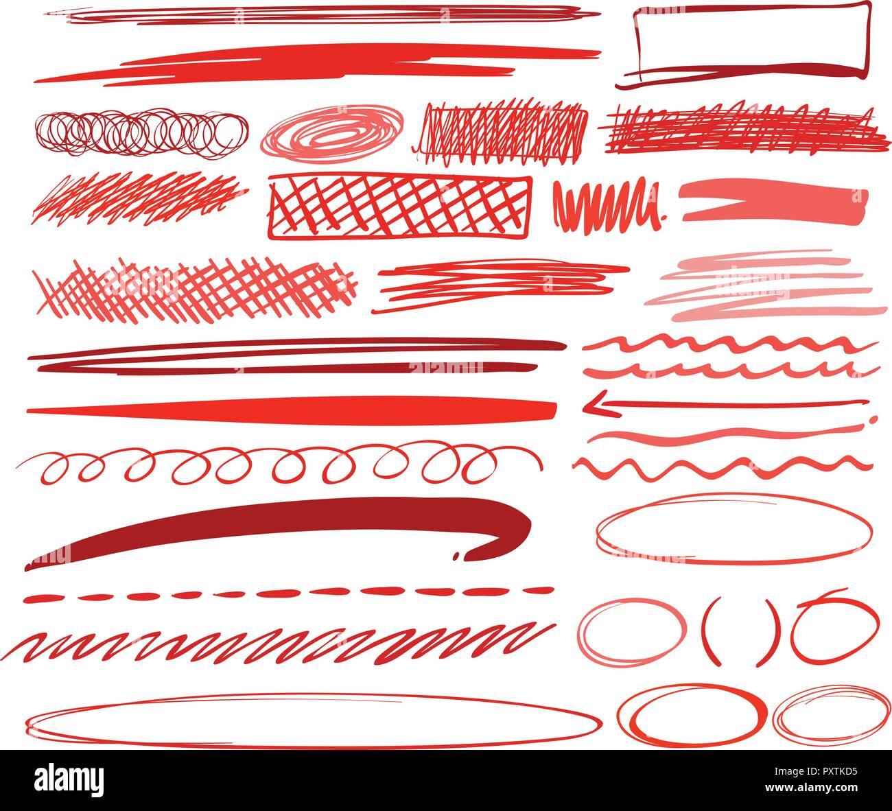 Doodles pattern with red ink illustration Stock Vector Image & Art - Alamy