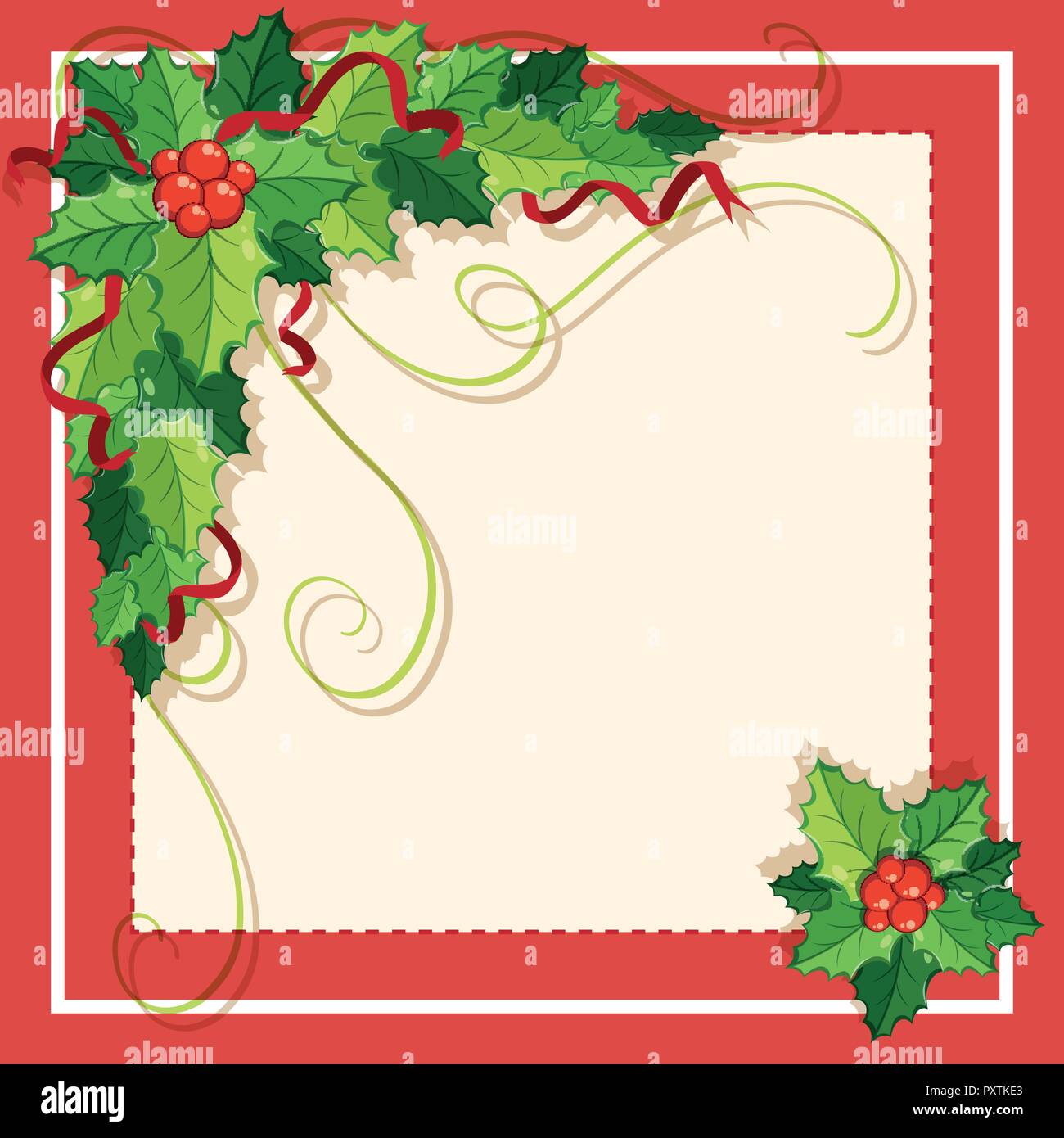 Border template with mistletoes illustration Stock Vector Image & Art ...