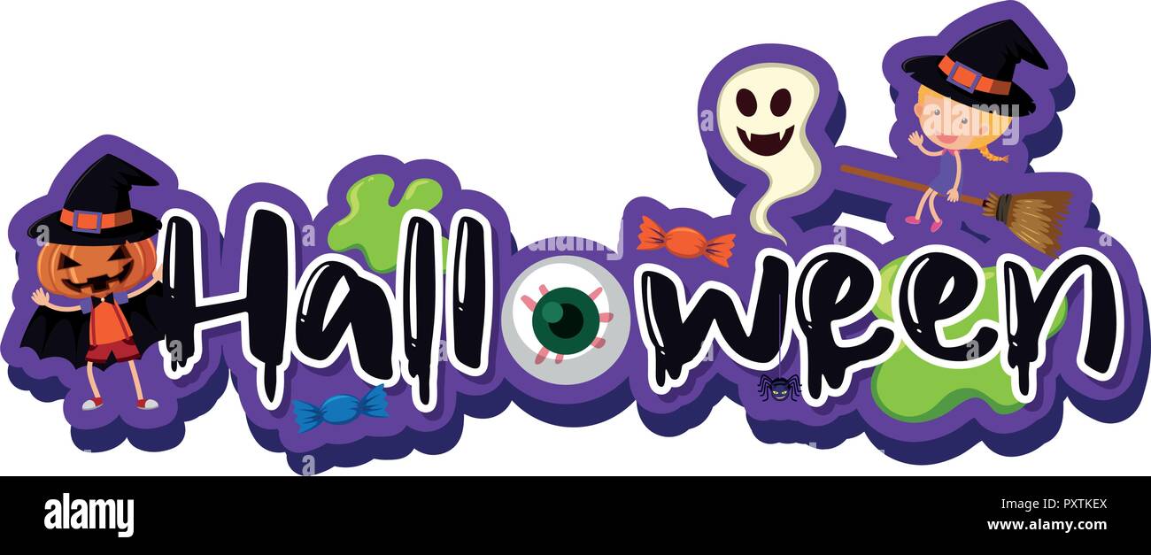 Font design for word halloween illustration Stock Vector Image & Art ...