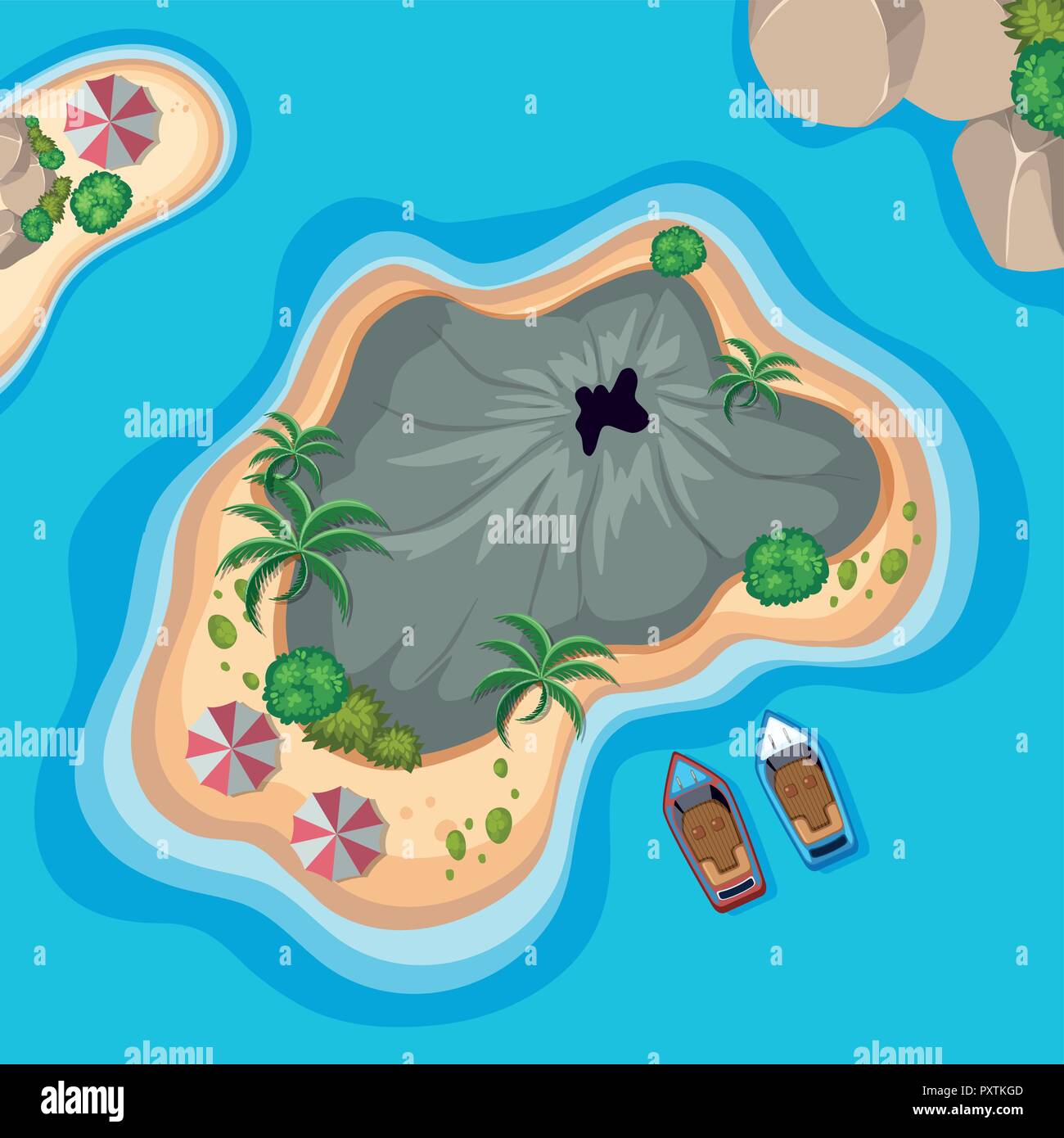 Mountain volcano on island Stock Vector Images - Alamy