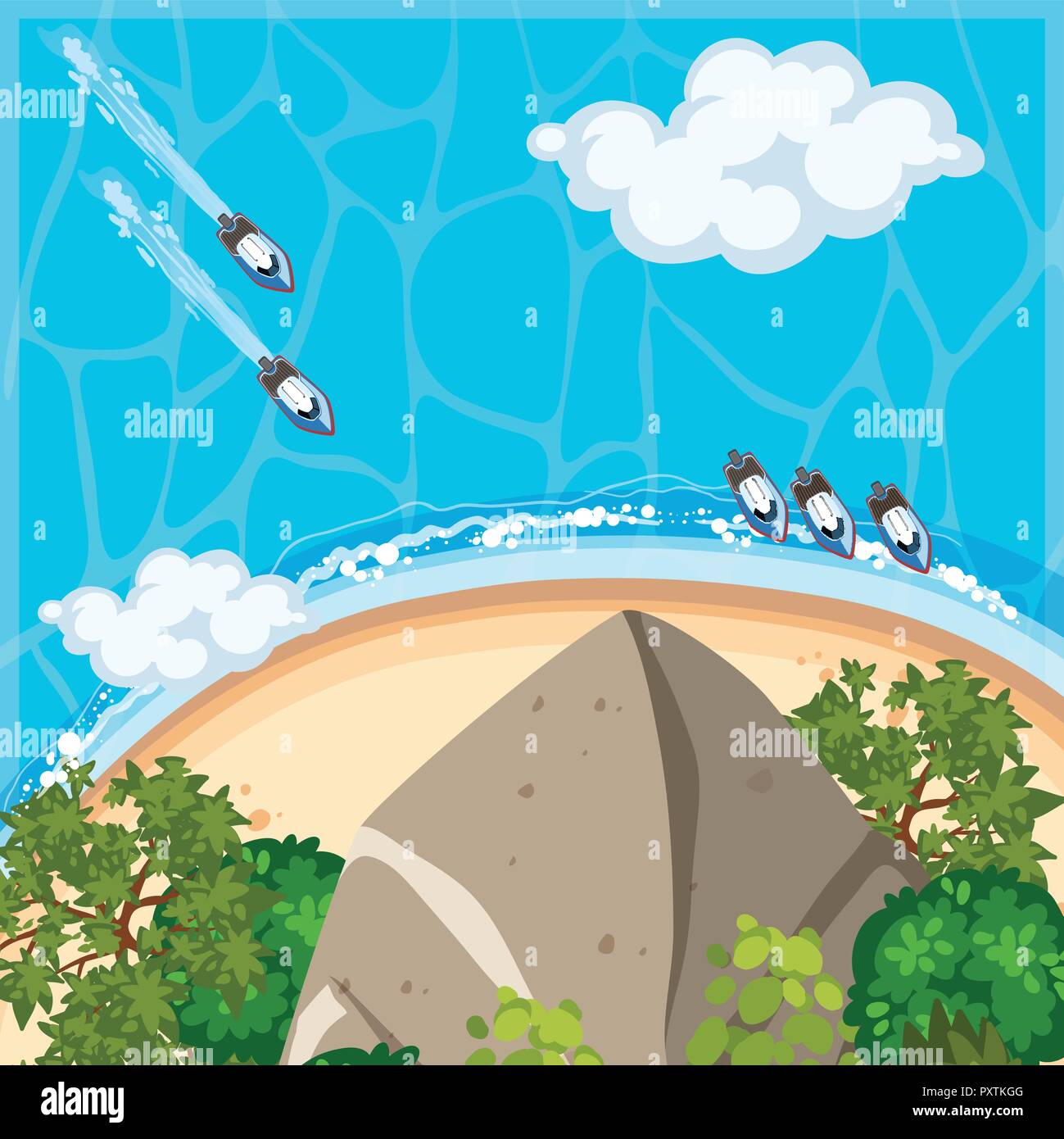 Aerial scenery marine sea view Stock Vector Images - Alamy