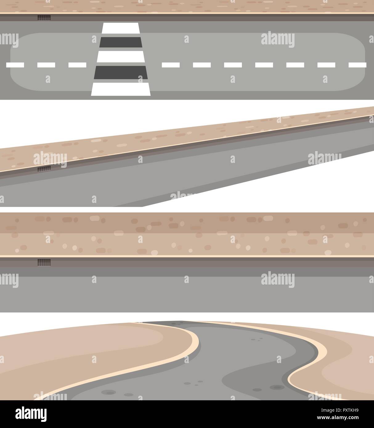 Different patterns of road illustration Stock Vector Image & Art - Alamy