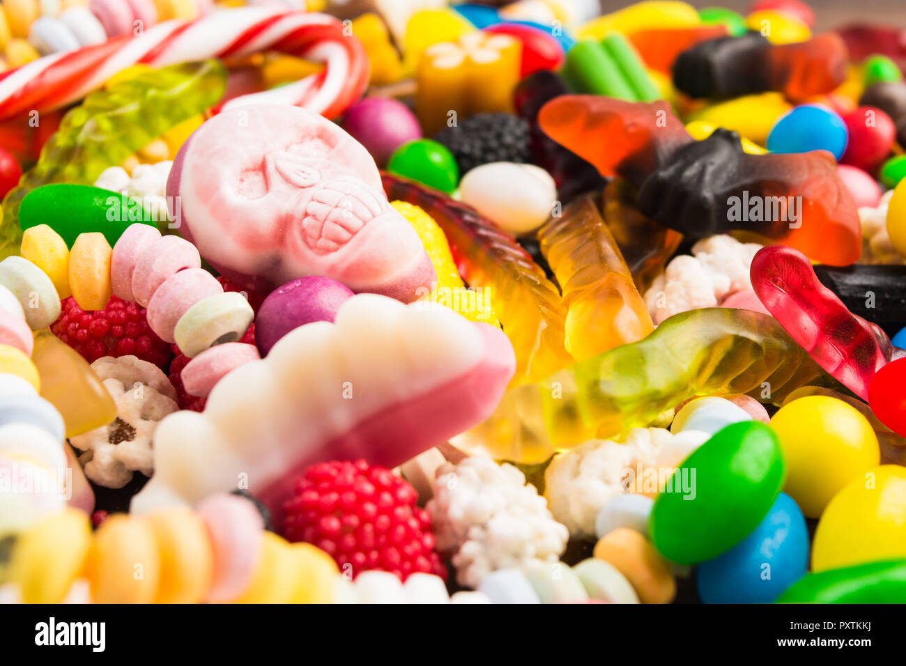 Closeup top view colorful candies hi-res stock photography and images ...