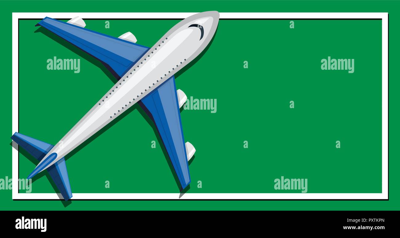 Border template with airplane flying illustration Stock Vector Image ...