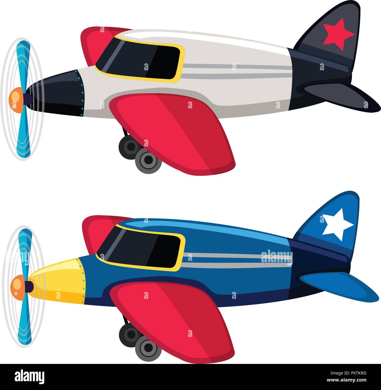 Two designs of airplanes on white background illustration Stock Vector ...