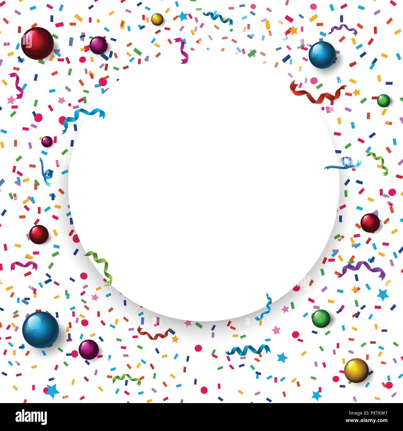 Border template with ribbons and balls illustration Stock Vector Image ...