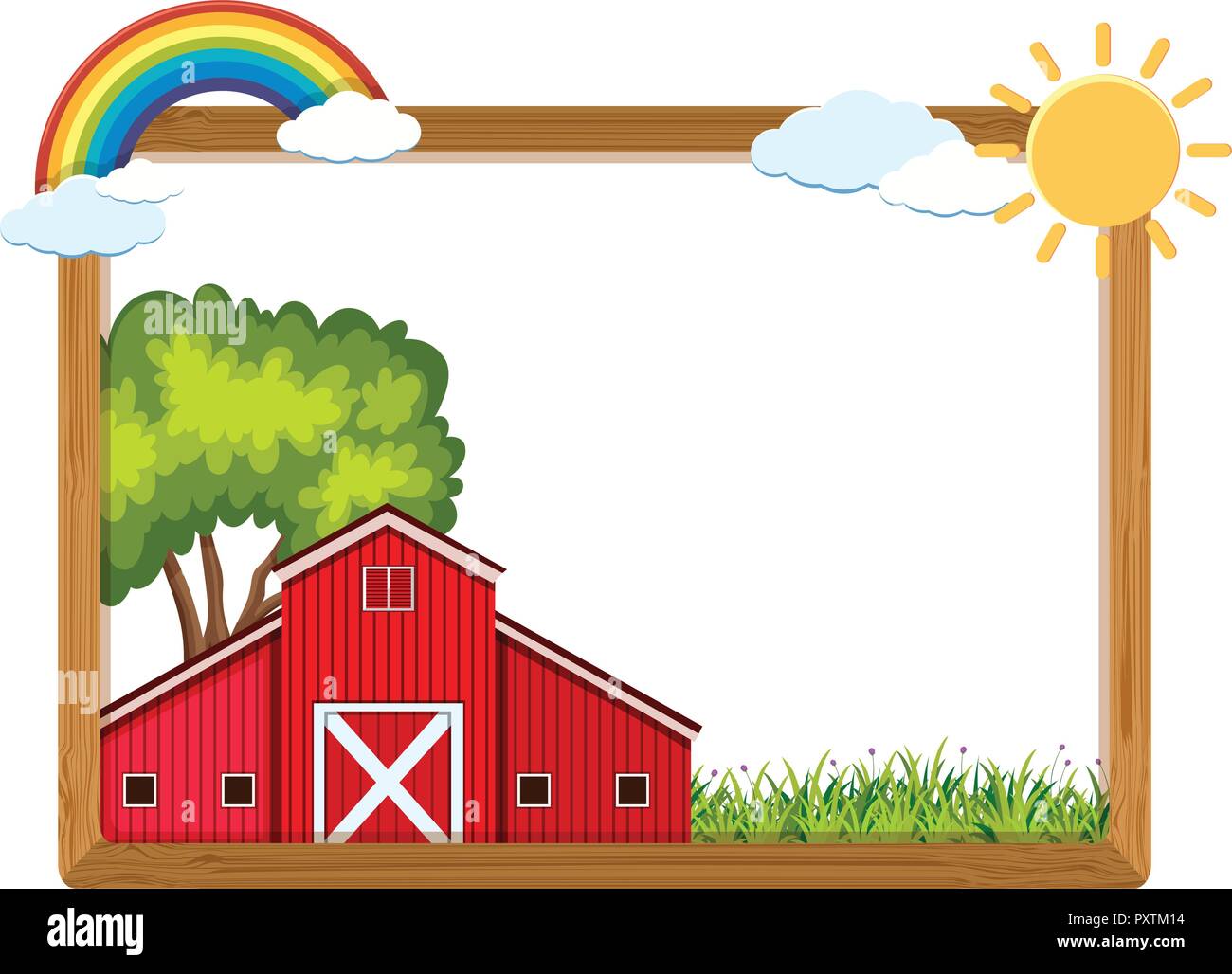 Rainbow barn Stock Vector Images - Alamy