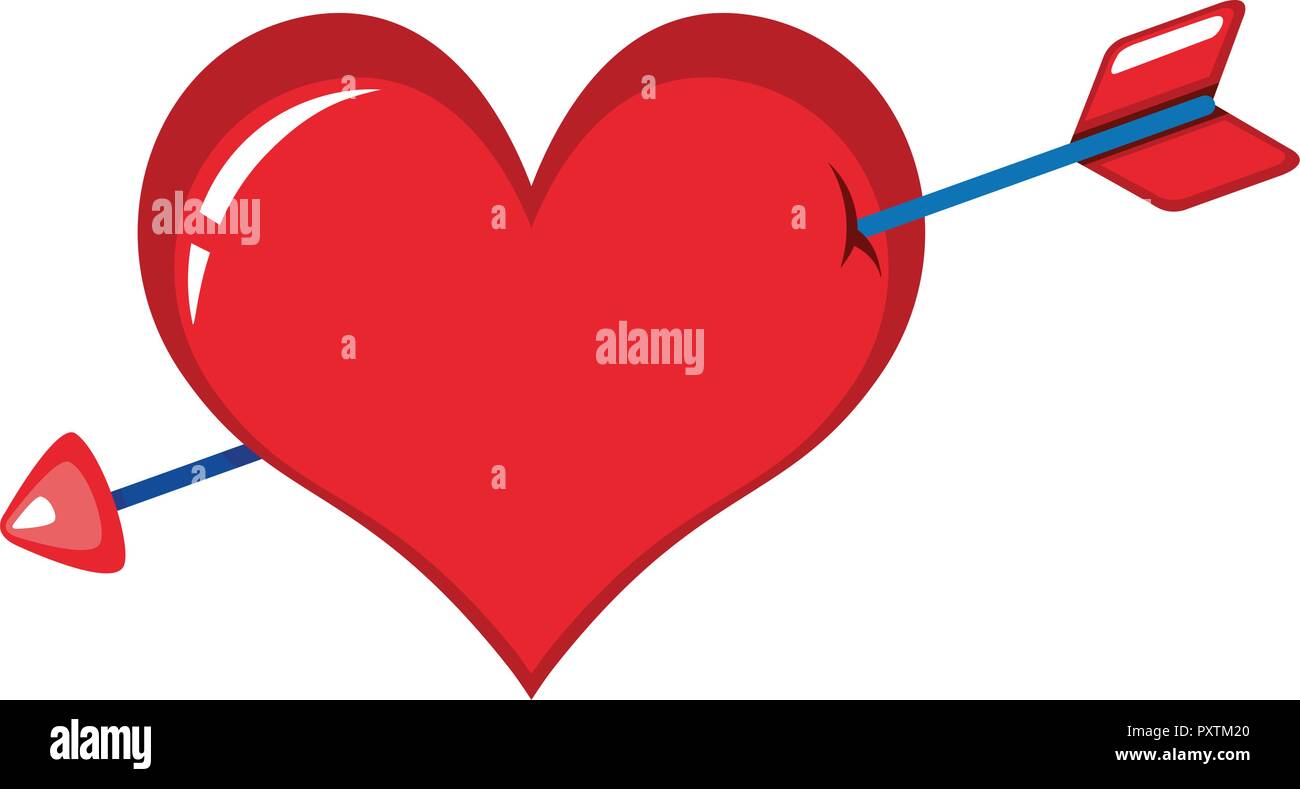 Red heart with arrow illustration Stock Vector Image & Art - Alamy