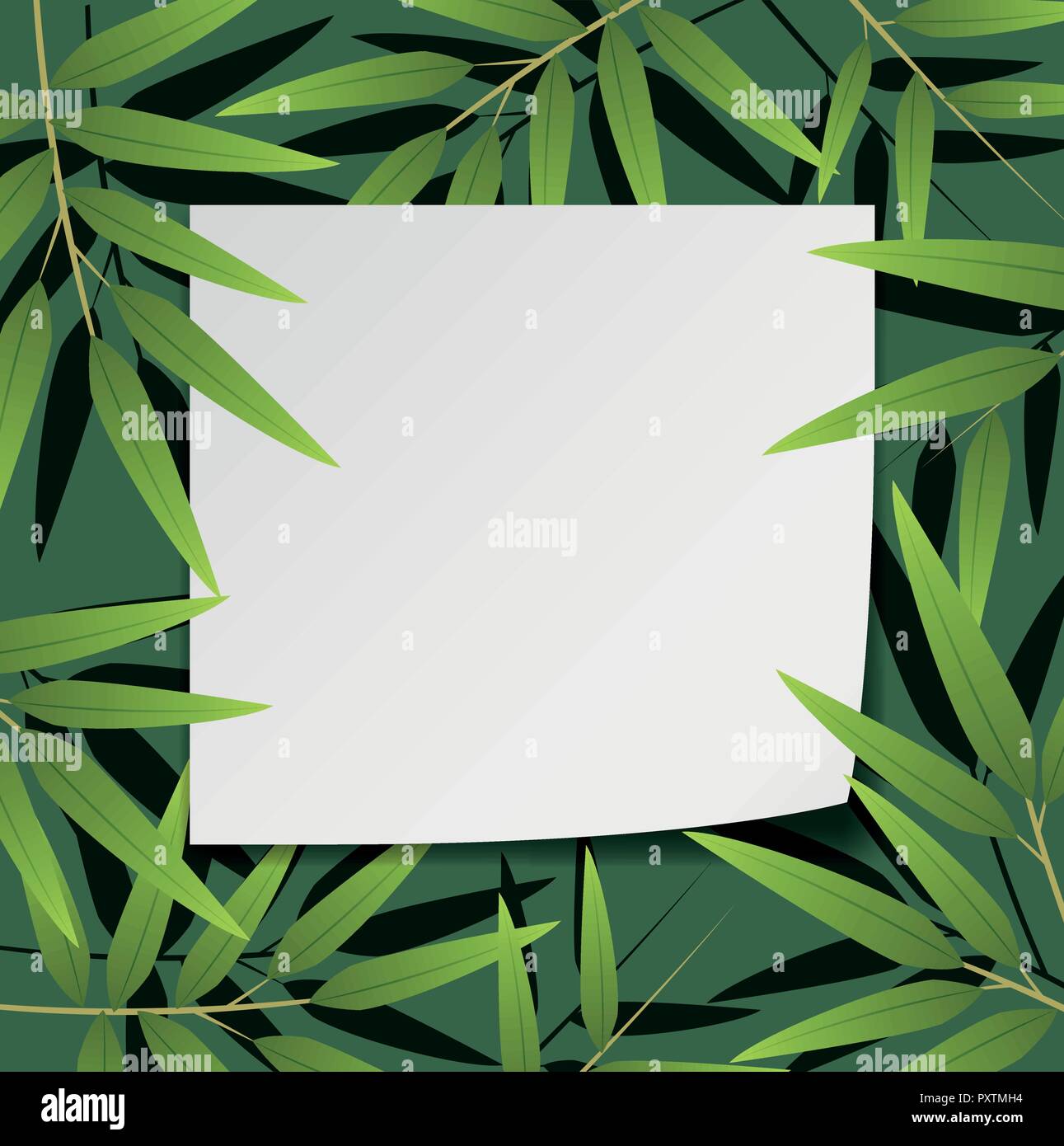 Border design with bamboo leaves illustration Stock Vector Image & Art ...