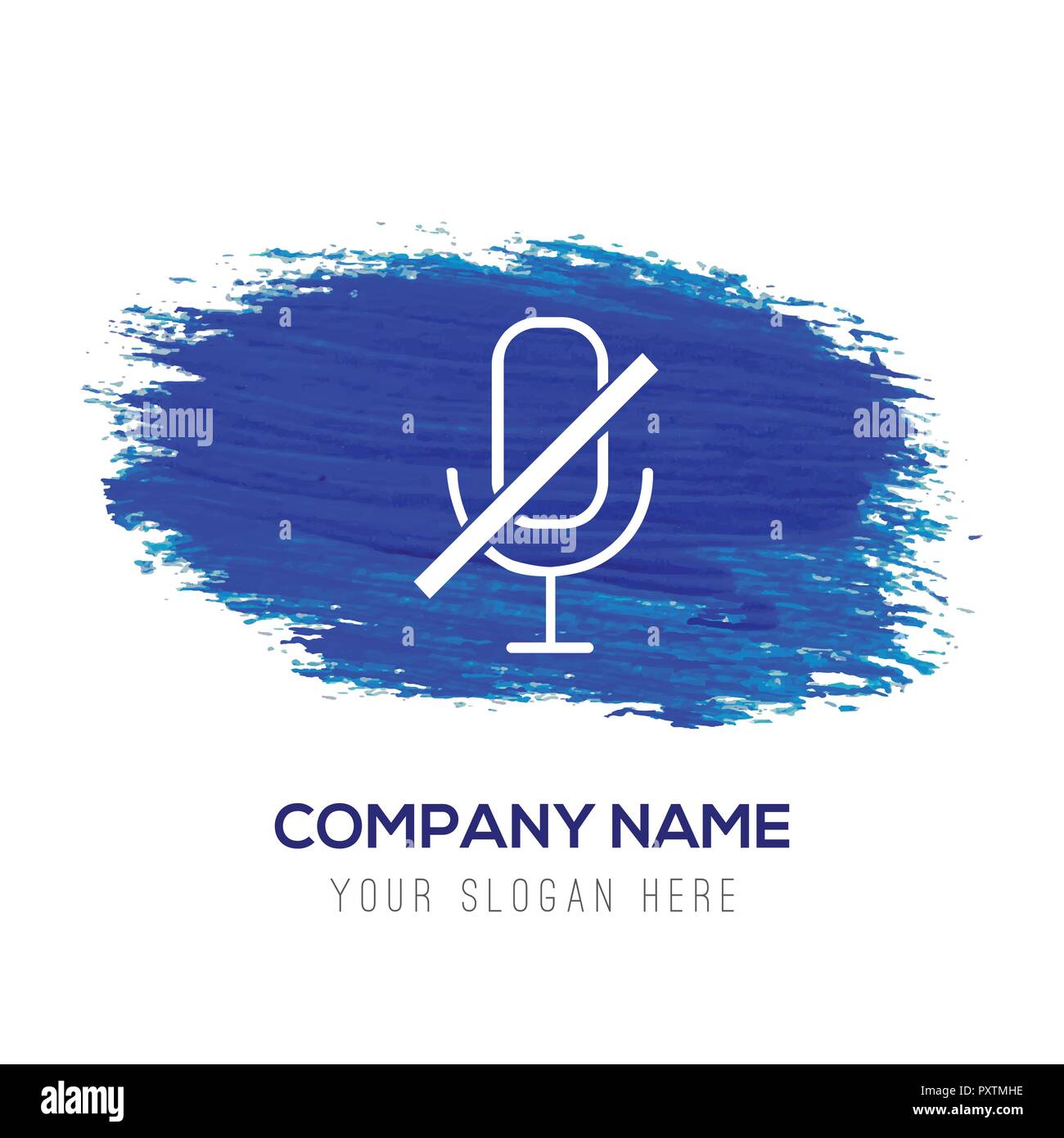 No Microphone icon - Blue watercolor background Stock Vector Image ...