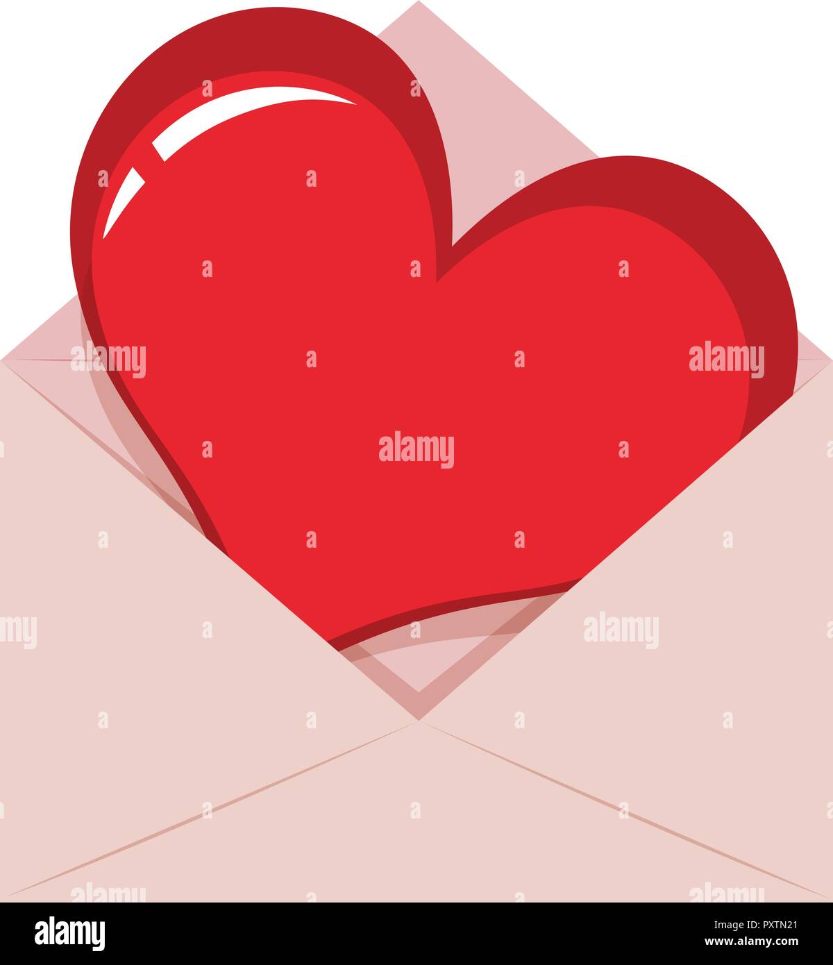 Red heart in envelope illustration Stock Vector Image & Art - Alamy