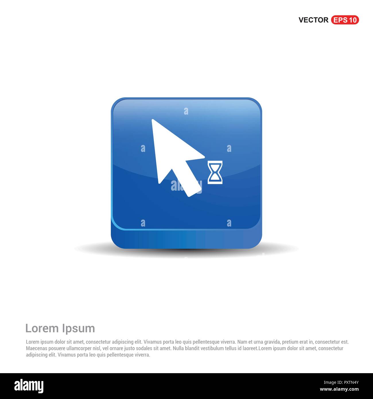 Cursor Icon - 3d Blue Button Stock Vector Image & Art - Alamy