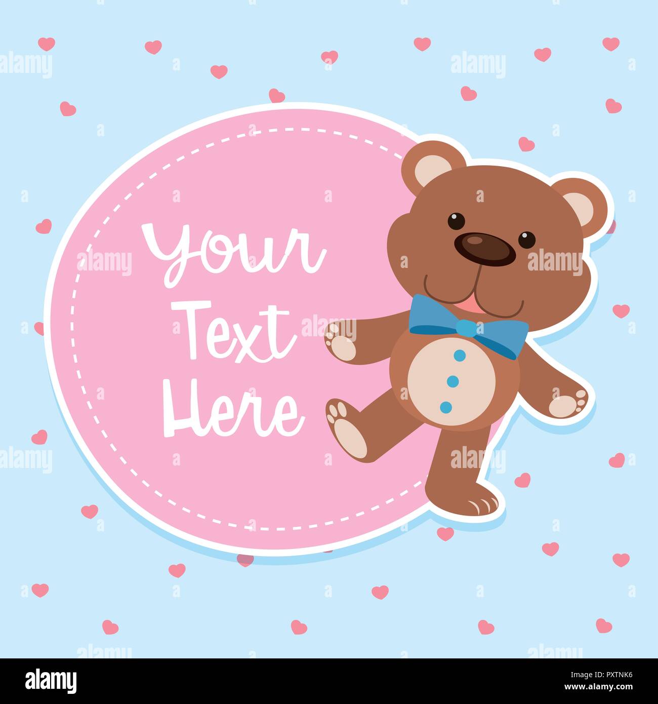 Border template with brown teddybear illustration Stock Vector Image ...