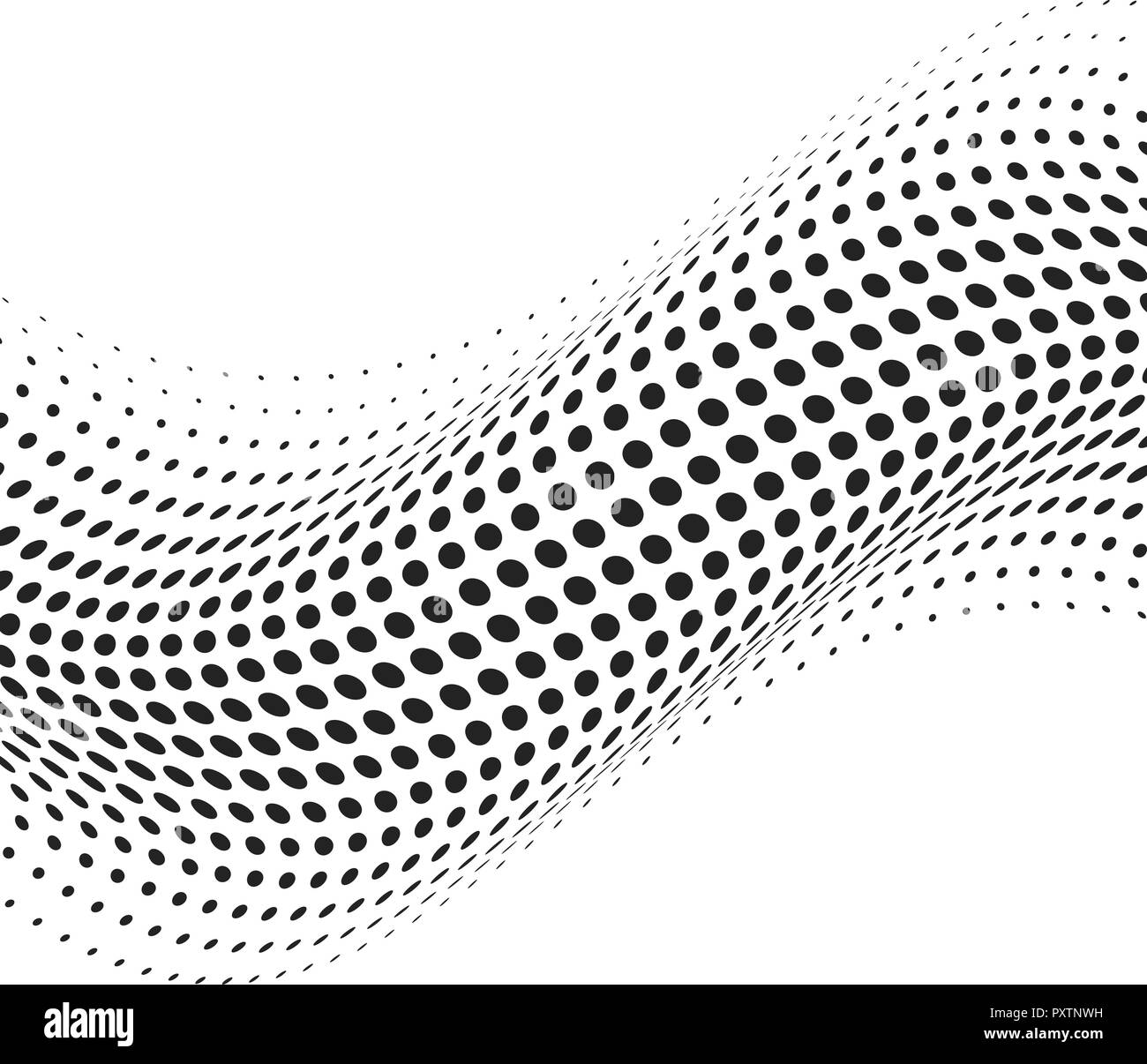 wavy spotted shape. optical illusion effect. halftone element for ...