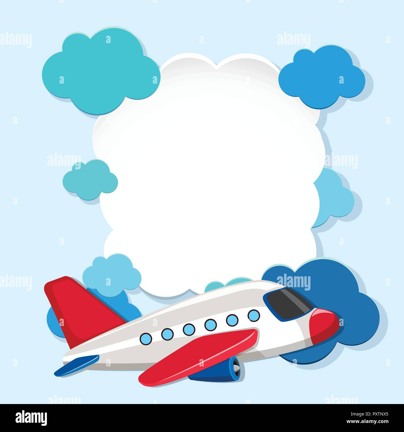 Border template with white airplane illustration Stock Vector Image ...