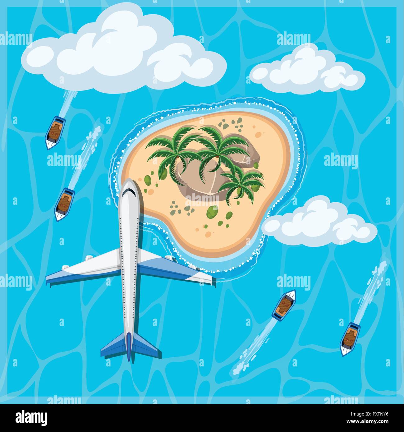 Top View of a Beautiful Island illustration Stock Vector Image & Art ...
