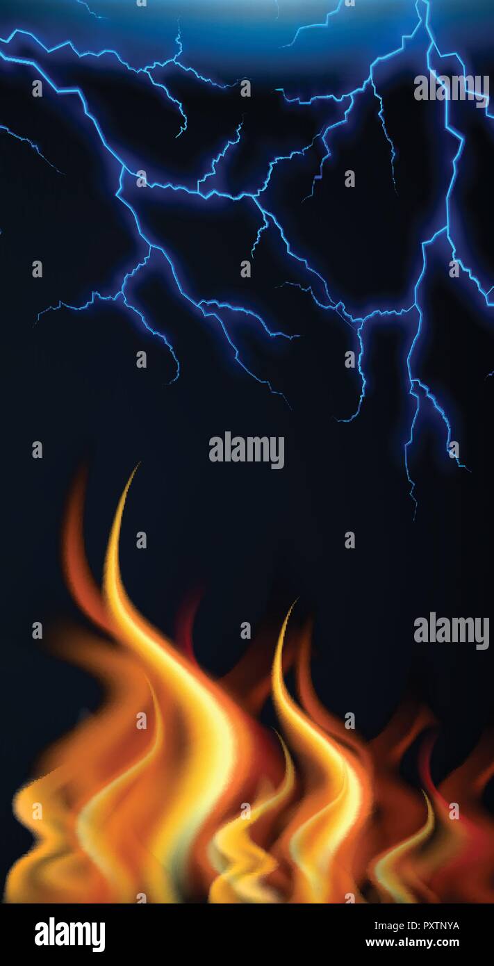 Fire And Lightning Background Art