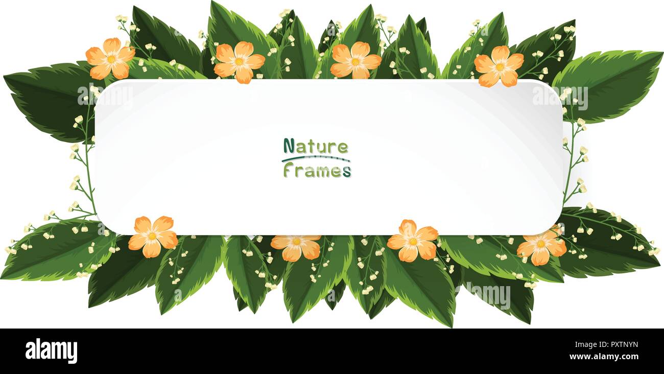 Banner template with flowers and leaves illustration Stock Vector Image ...