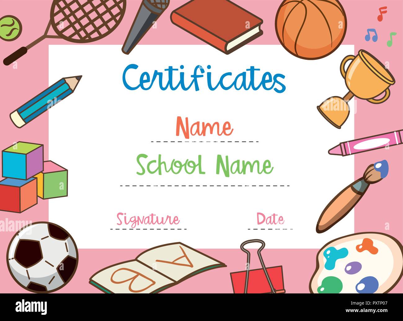School Certificate Designs Border