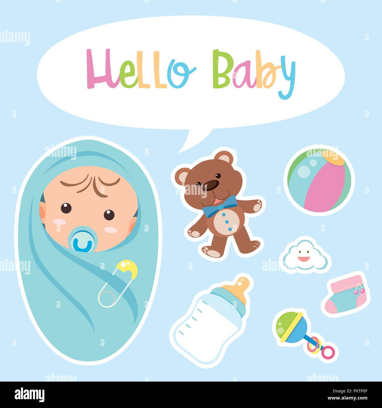 Poster design for baby boy illustration Stock Vector Image & Art - Alamy