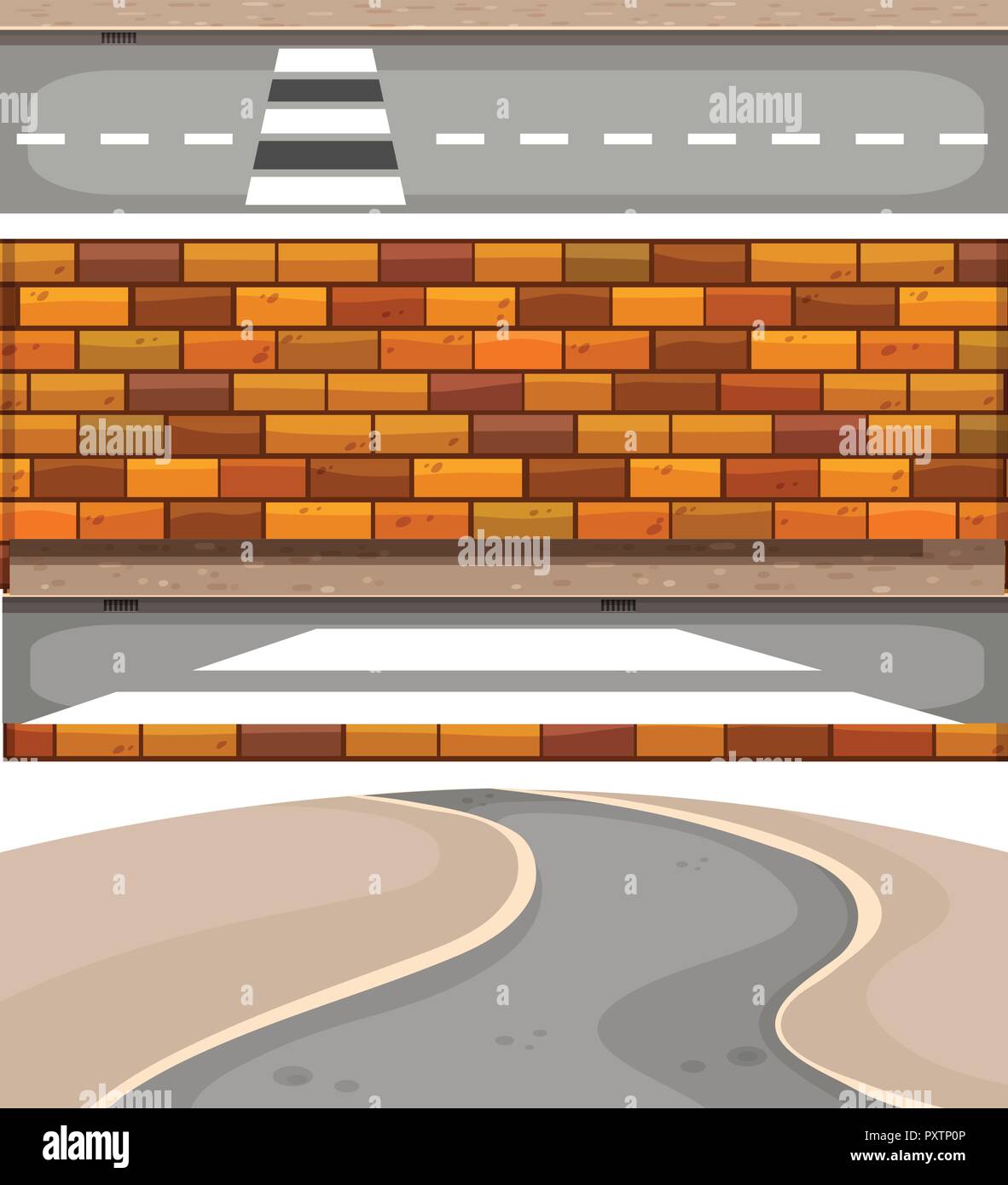 Different designs of wall and roads illustration Stock Vector Image ...