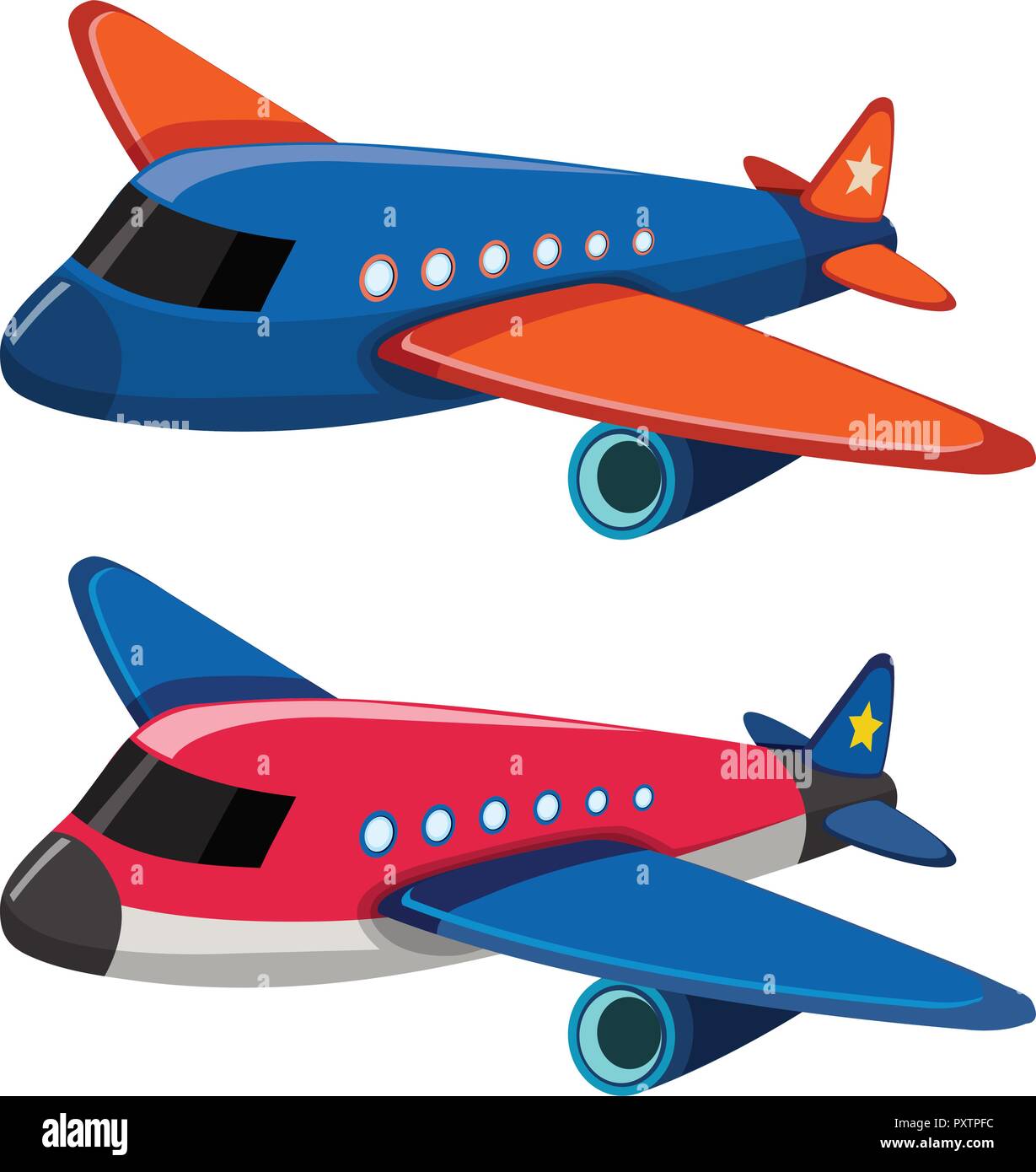 Two airplanes on white background illustration Stock Vector Image & Art ...
