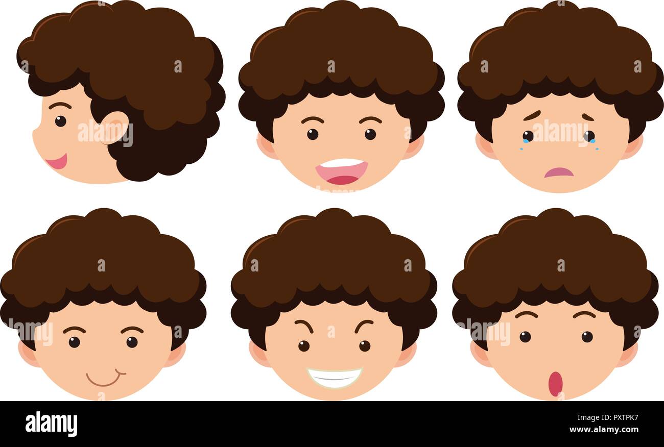 Boy with different expressions illustration Stock Vector Image & Art ...