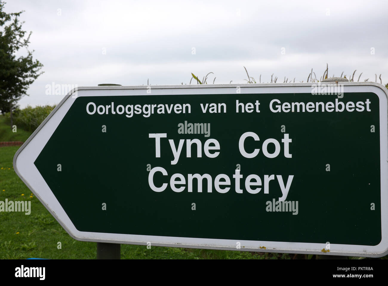 Tyne cot cemetery sign hi-res stock photography and images - Alamy