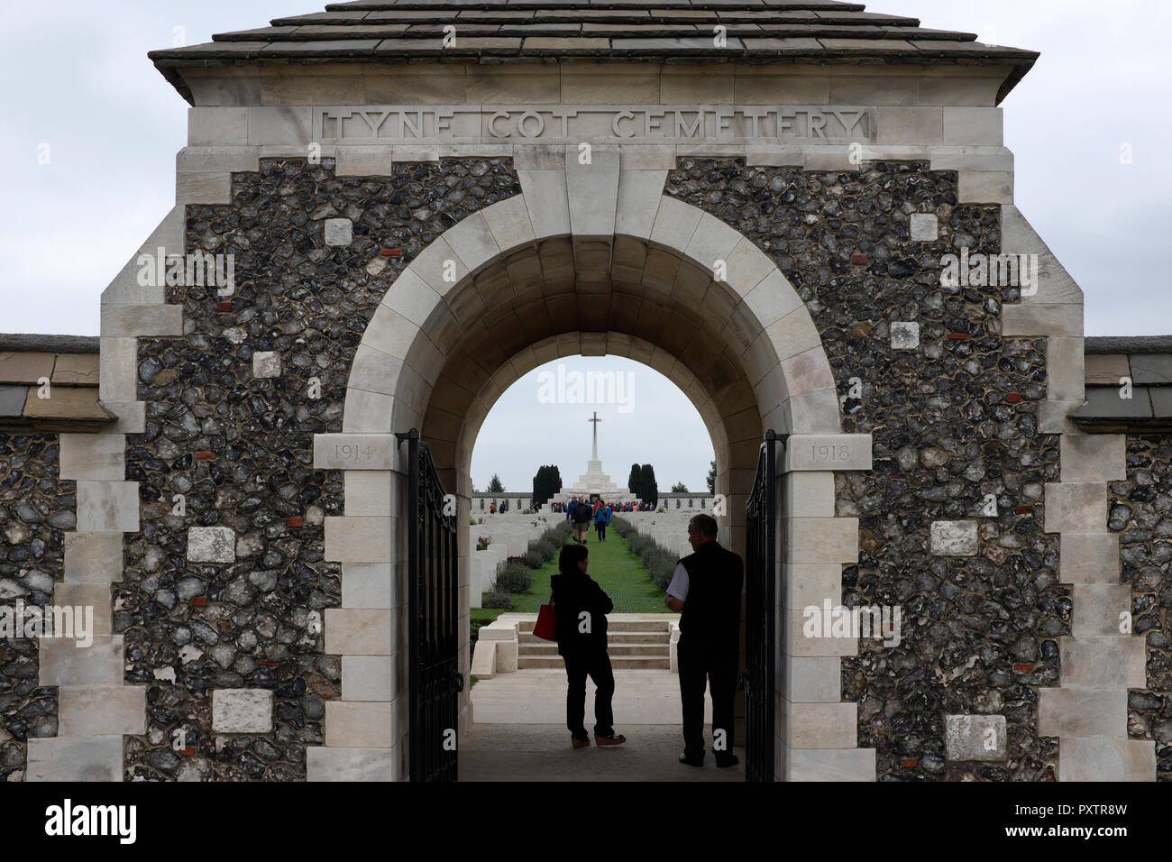 Entrance to Tyne Cot CWGC, Flanders, Belgium Stock Photo - Alamy