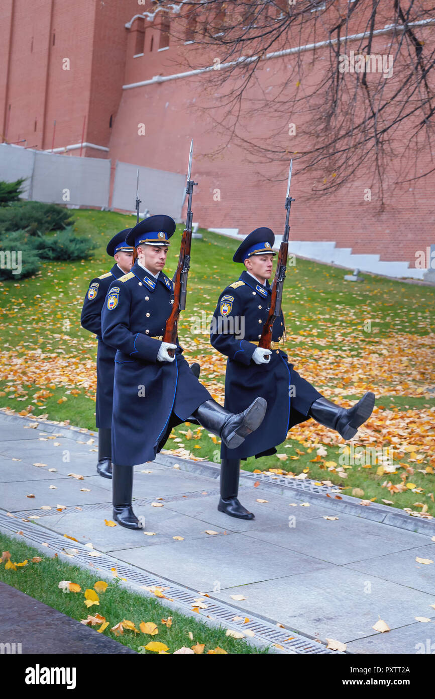 Moscow, Russia - October 20, 2018 - soldiers of the presidential ...