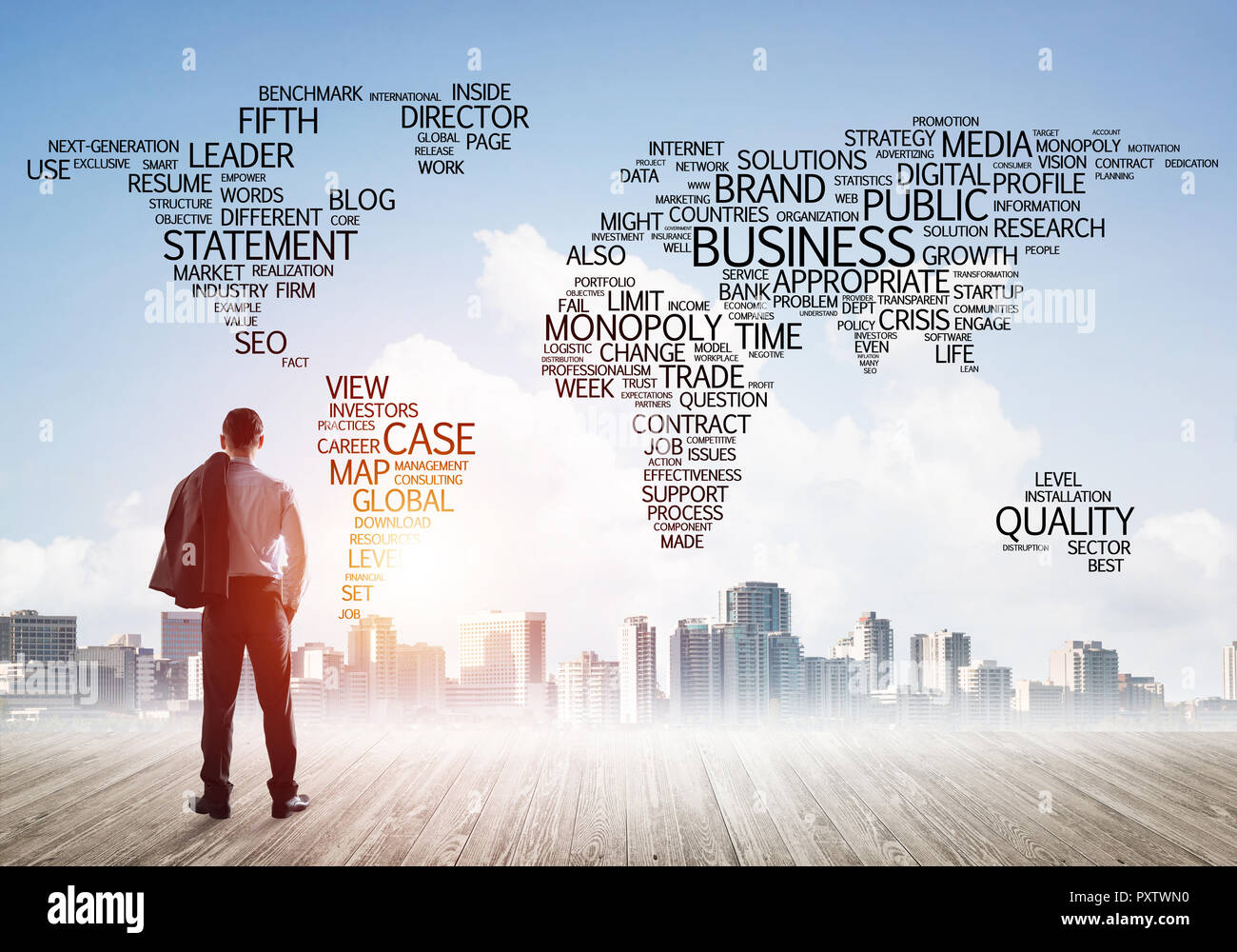 Motivation and inspiration concept with modern cityscape and ...