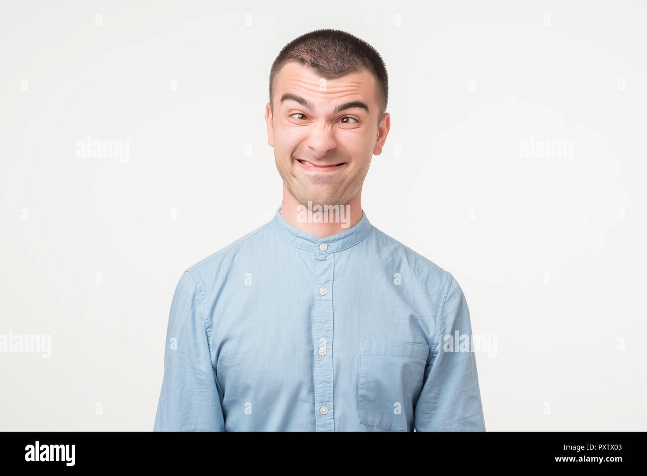 Guy making crazy eyes hi-res stock photography and images - Alamy