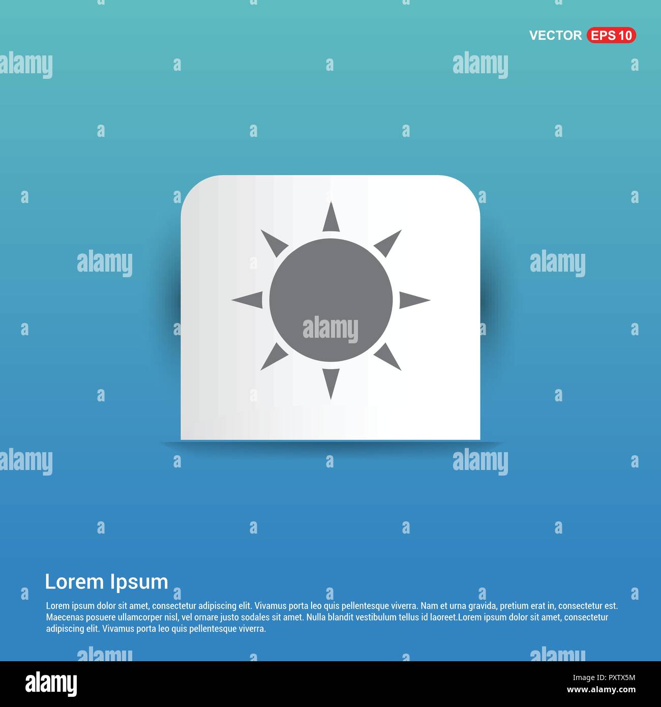 Sun Icon - Blue Sticker button Stock Vector Image & Art - Alamy
